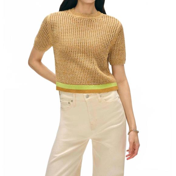 White + Warren | Tops | New White Warren Mesh Tshirt In Tan Marl | Poshmark